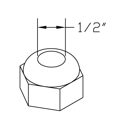 Boss Part # HDW02410 - 1/2IN-13 Hex Full Nut GR5